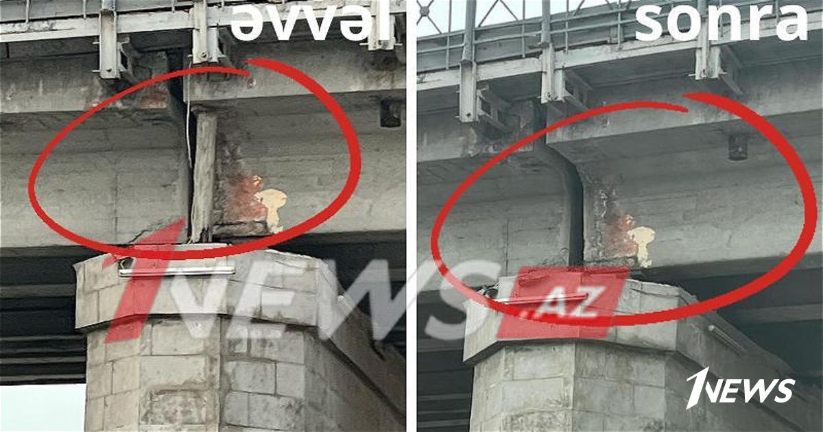 По следам публикаций 1news.az: В Бинагади убрали опасную балку под железнодорожным мостом - ФОТО ...